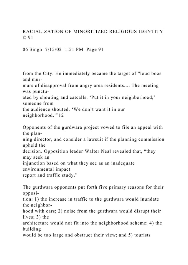 THE RACIALIZATION OF MINORITIZEDRELIGIOUS IDENTITYCONST.docx | Islam ...