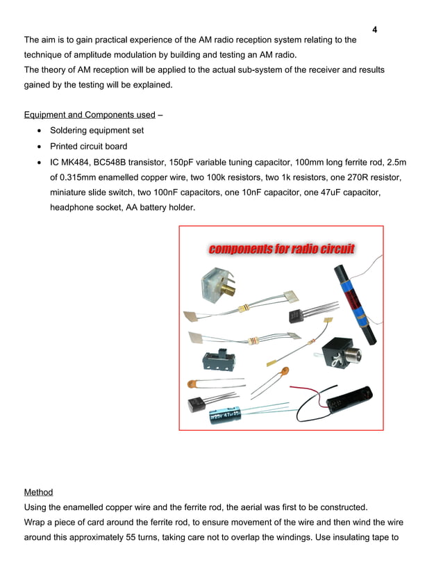 The AM Receiver and Audio Amplification Project | DOC