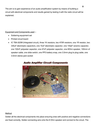 The AM Receiver and Audio Amplification Project | DOC