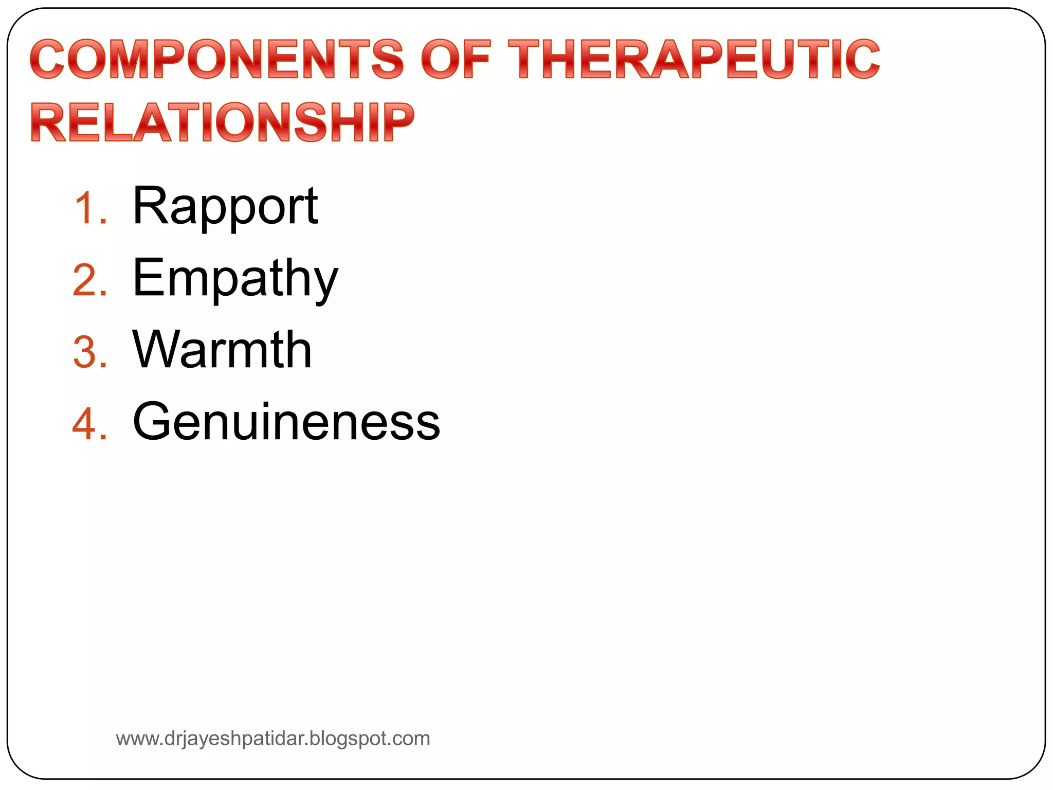 Theraeutic nurse patient relationship | PPSX