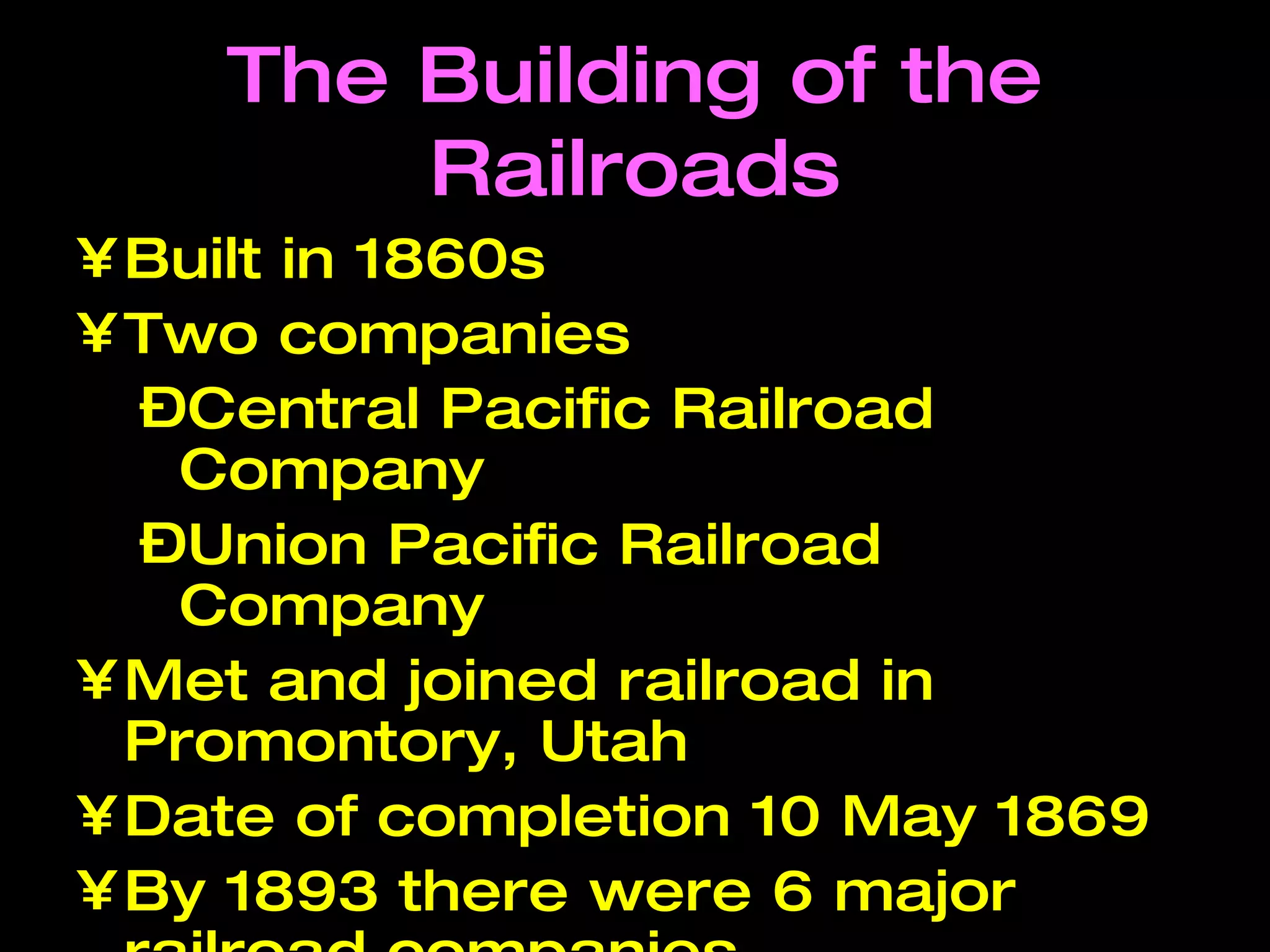 The Railroads | PPT