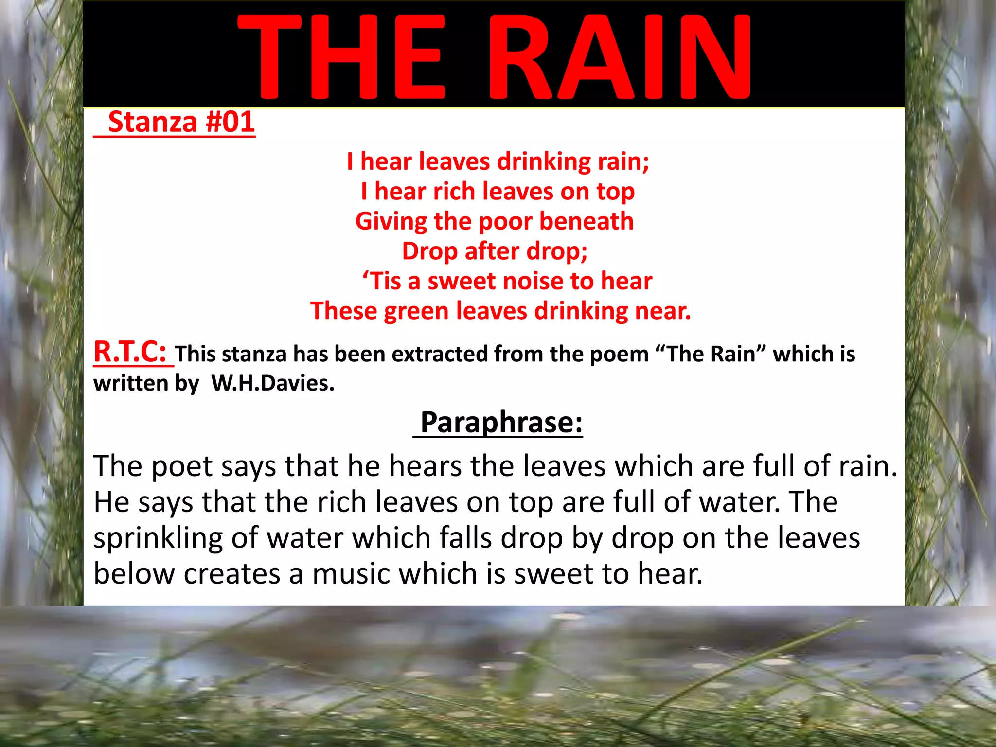 The rain | PPT