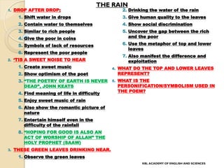 THE RAIN POEM | PDF