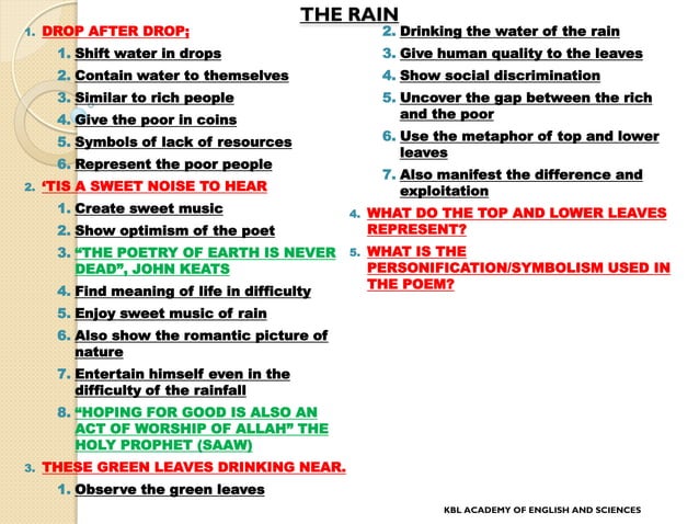 THE RAIN POEM | PDF