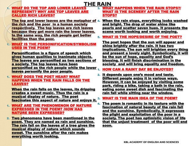 THE RAIN POEM | PDF