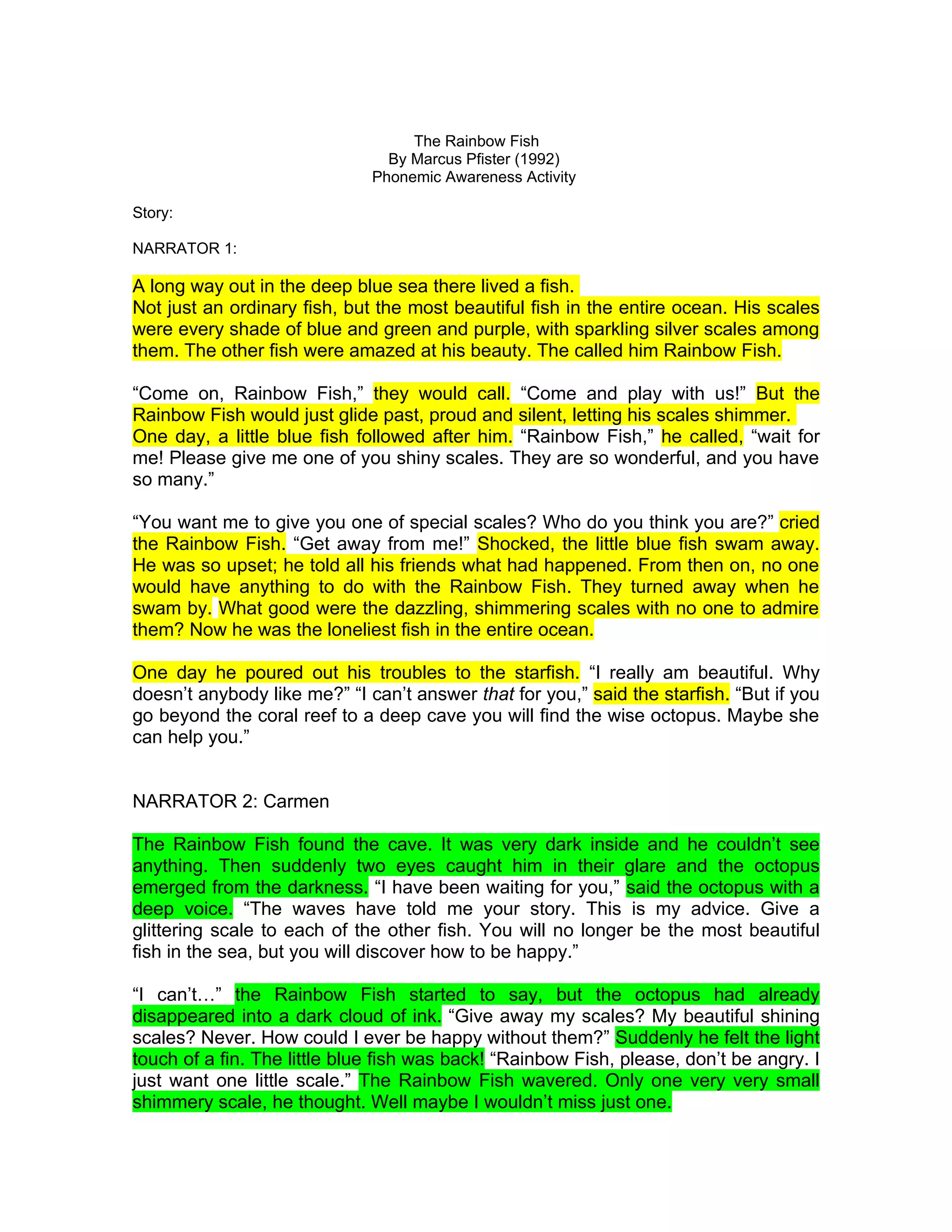 The rainbow fish (complete) | DOC