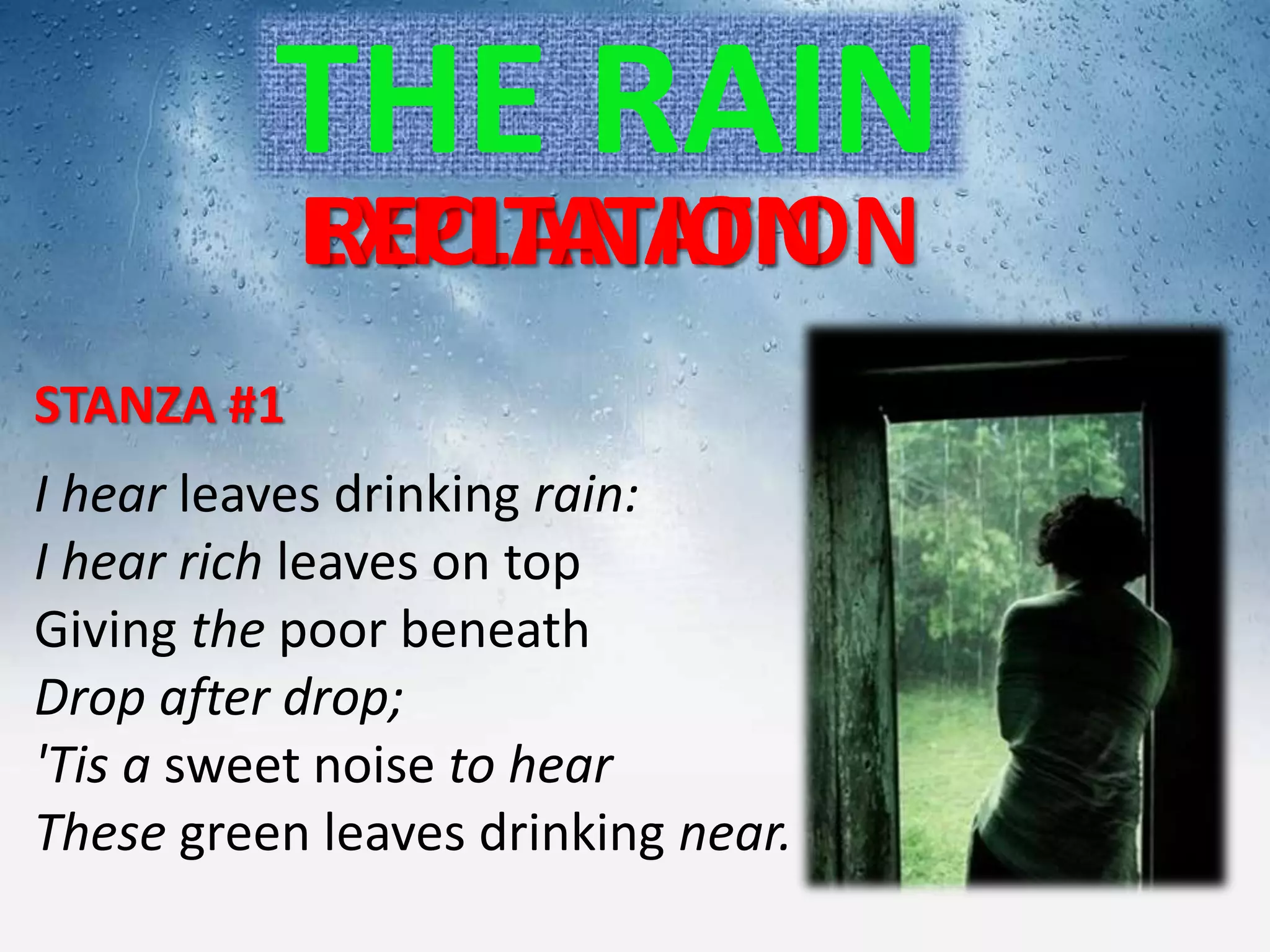 The rain by william henry davies | PPT