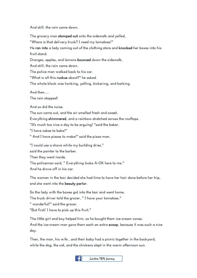 The rain came down text | PDF