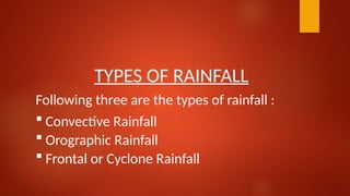 the rainfall management is the process of collect water in structural ...