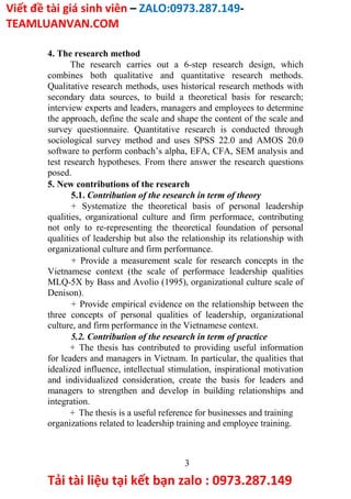 The Ralationship Between Personal Qualities Of Leadership And Firm ...