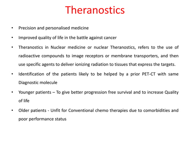 Theranostics a ray of hope in cancer treatment.ppt | Cancer | Diseases and Conditions