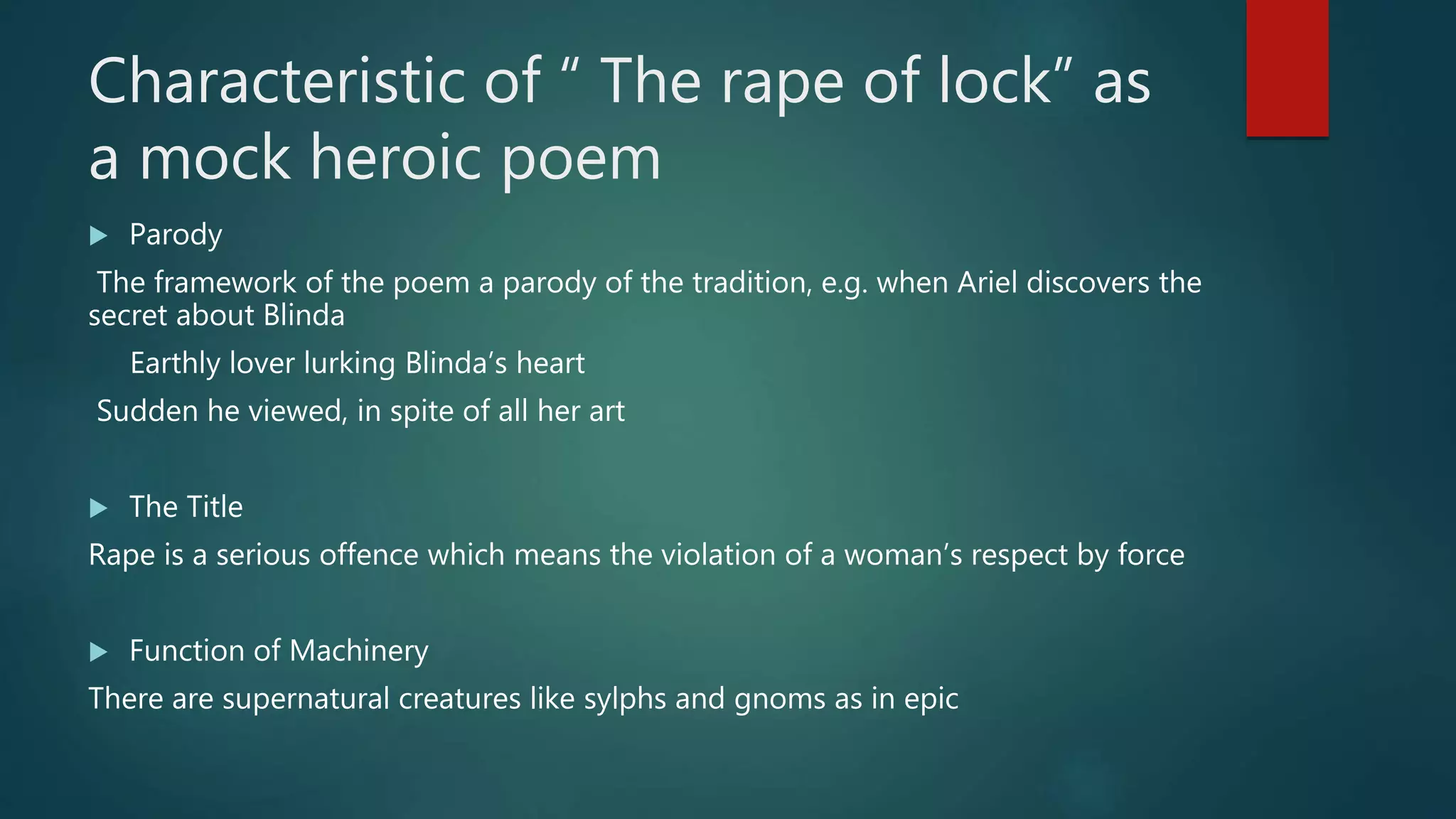The rape of lock by alexander pop | PPTX