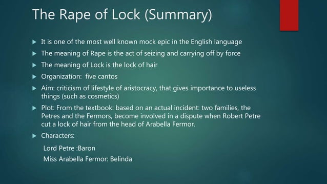 The rape of lock by alexander pop | PPT