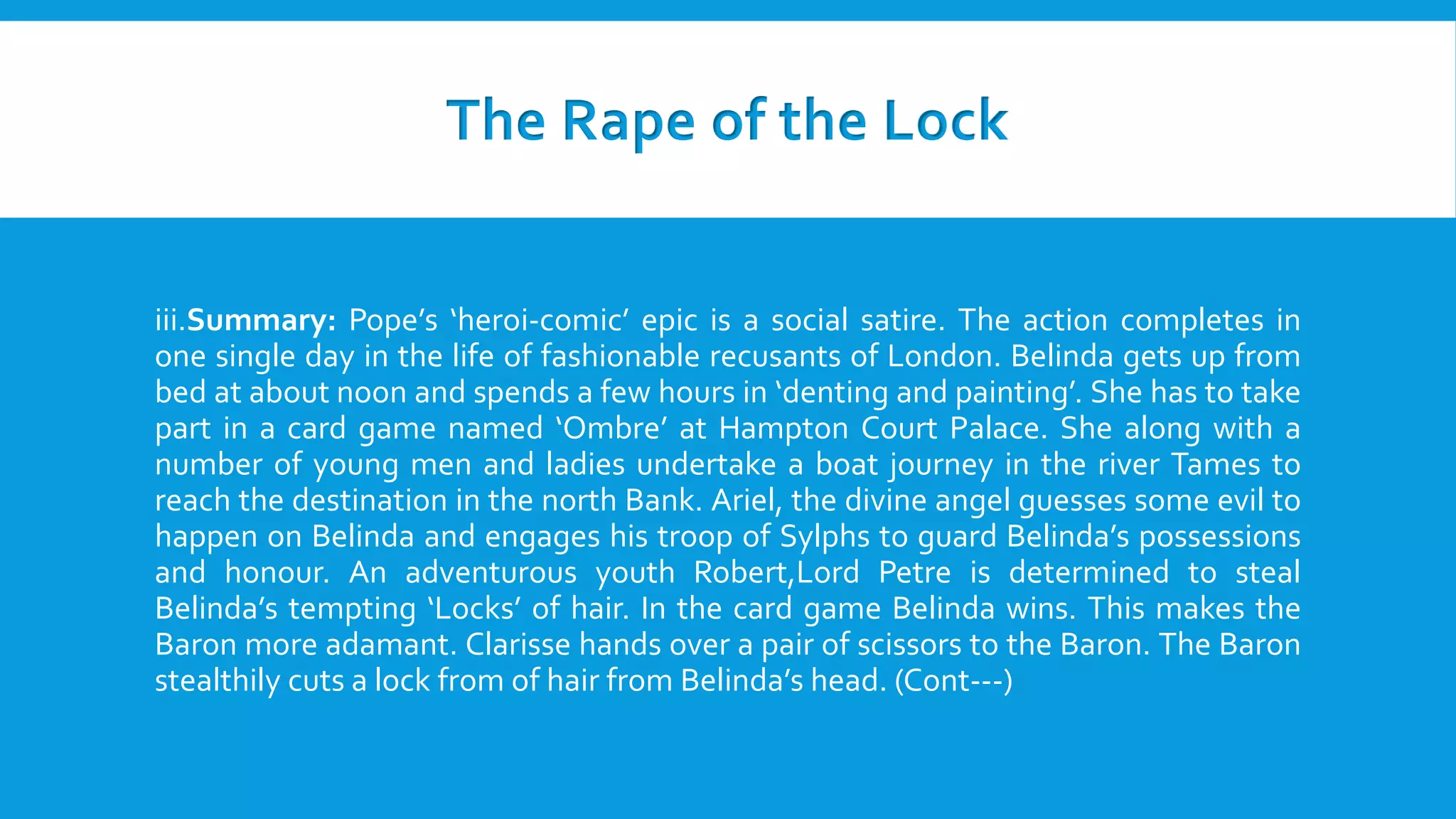 The rape of the lock | PPTX