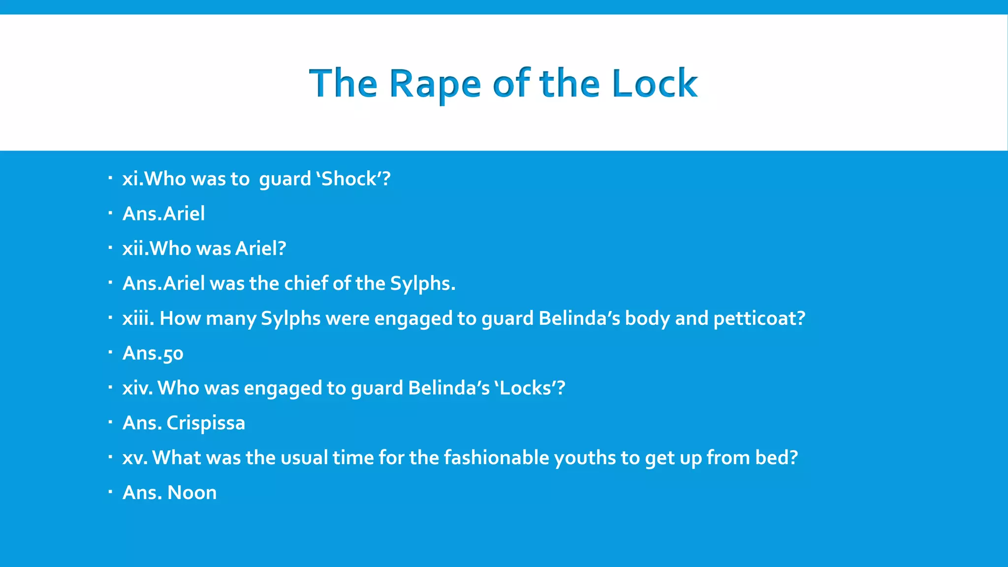 The rape of the lock | PPTX