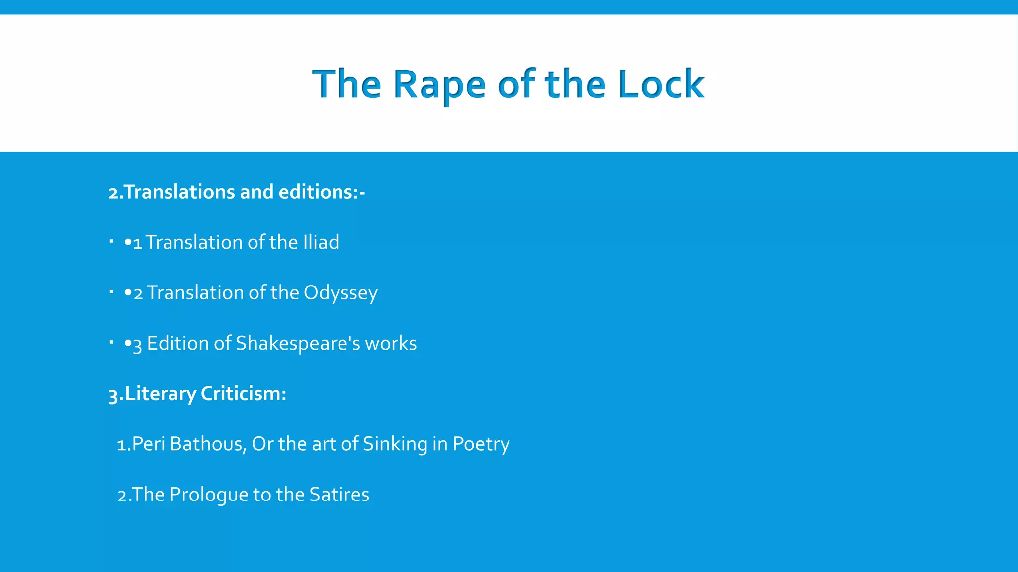 The rape of the lock | PPTX