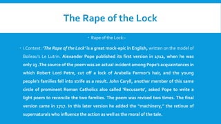 The rape of the lock | PPTX