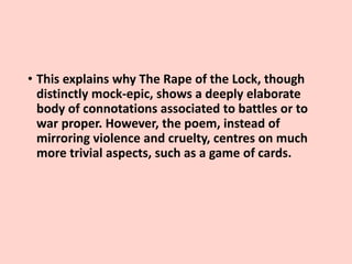 The rape of the lock. brief explanation | PPTX