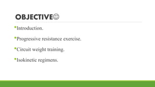 Selected resistance training regimens | PPTX