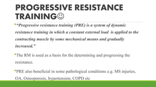 Selected resistance training regimens | PPTX