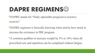 Selected resistance training regimens | PPTX