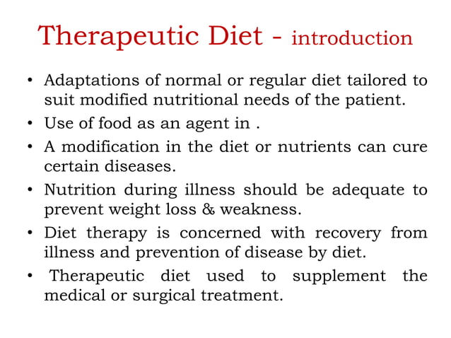 THERAPEUTIC-DIET different types of diet for various illness | PDF ...