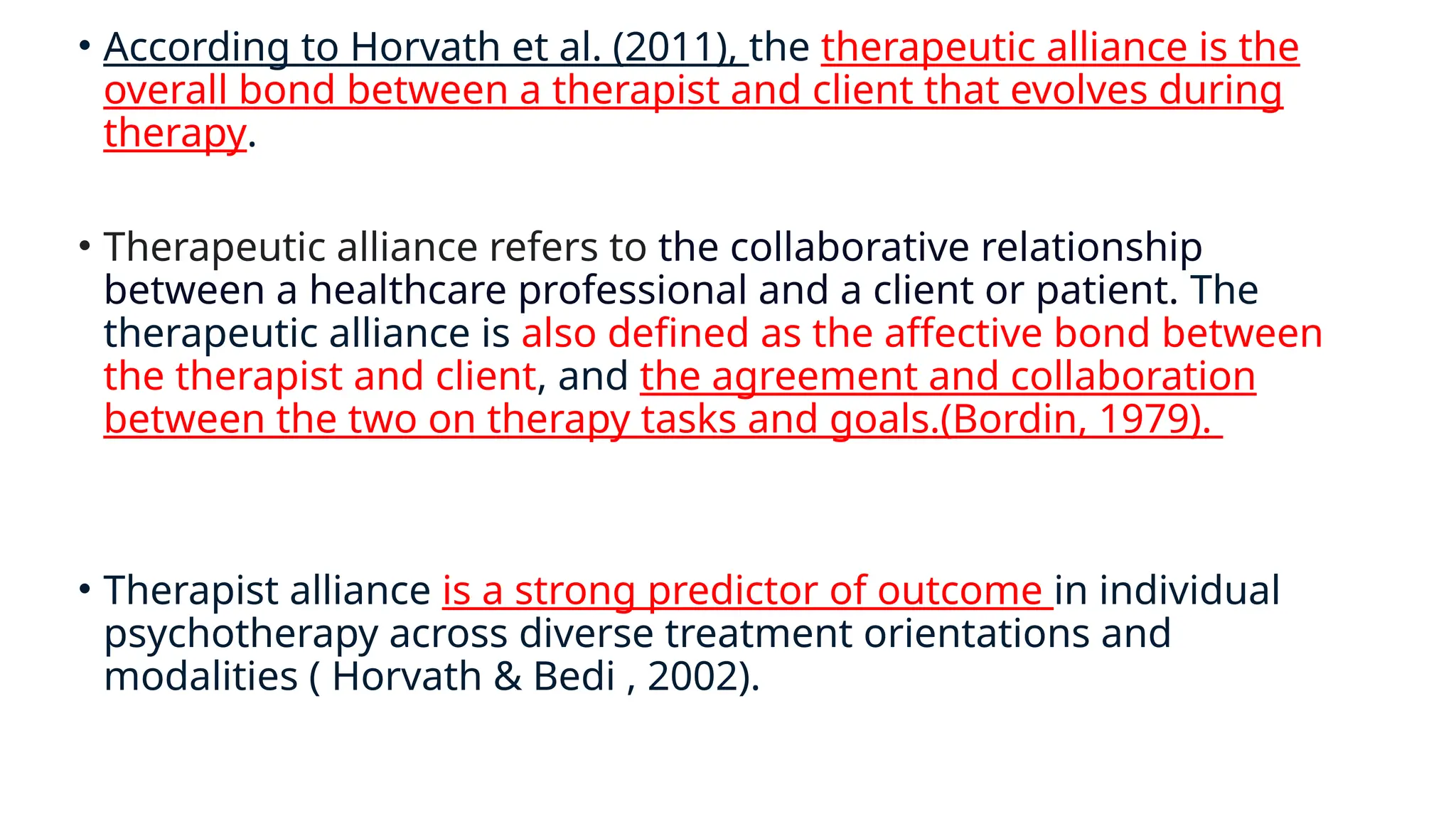 Therapeutic alliance and research studies | PPTX