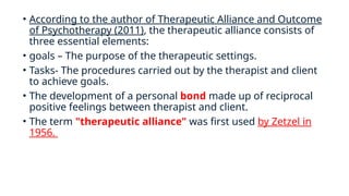 Therapeutic alliance and research studies | PPTX