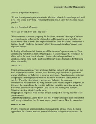 Therapeutic and non therapeuitc communication techniques | PDF