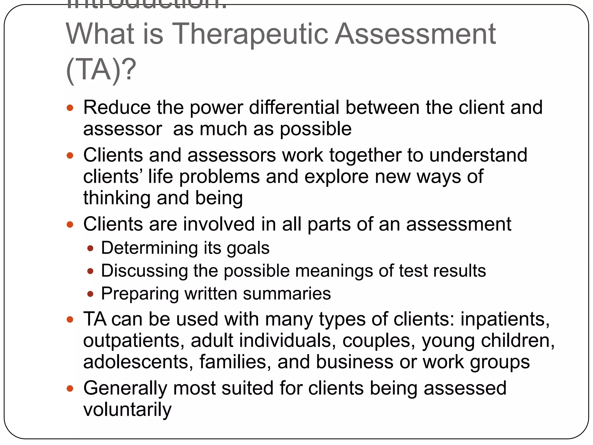 Therapeutic Assessment | PPTX
