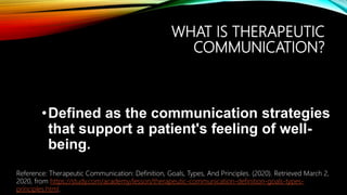 Therapeutic Communication | PPTX
