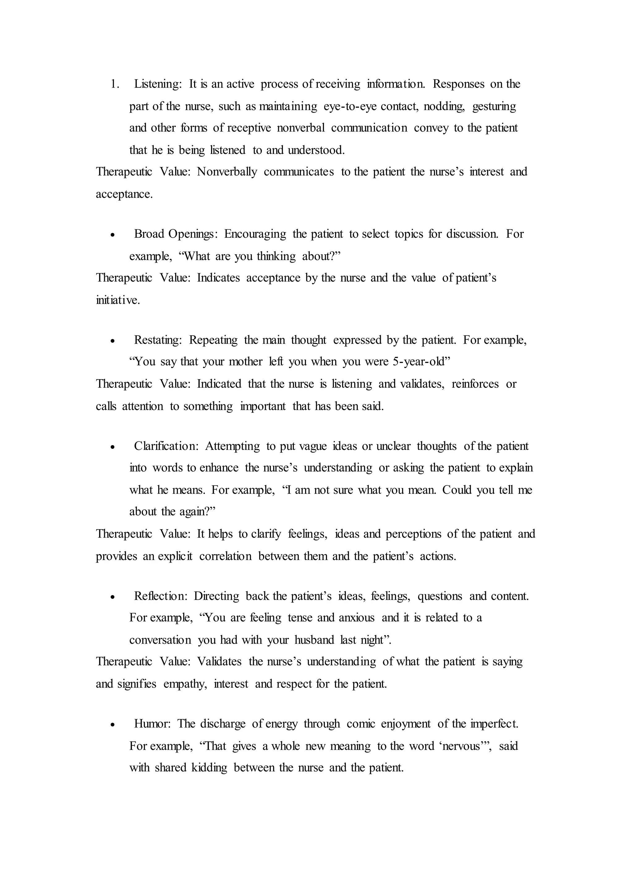 THERAPEUTIC COMMUNICATION – Principles or Characte.docx