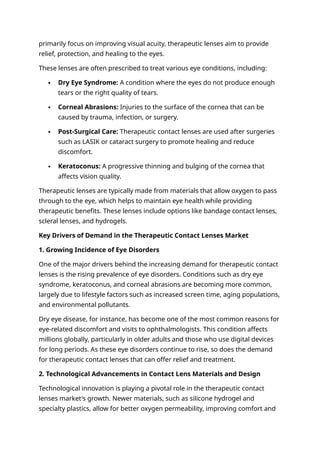 Therapeutic Contact Lenses Market Growth: Advancements in Materials | DOCX