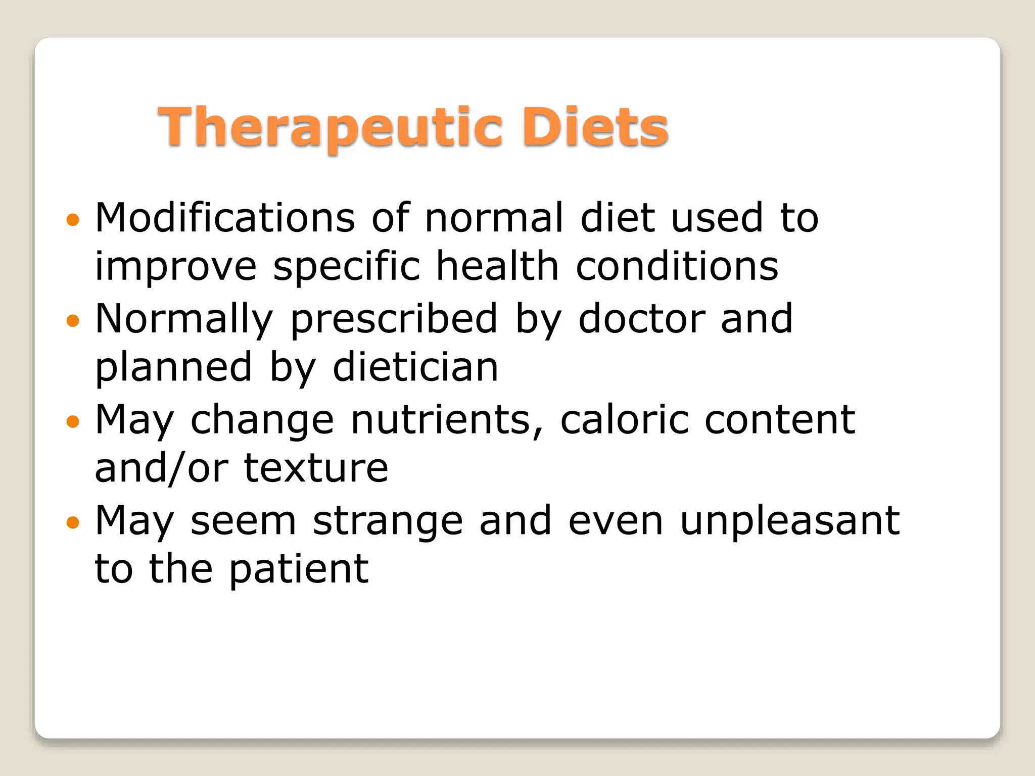 Therapeutic Diets Applied Nutrition and Dietics in BSc Nursing | PPTX