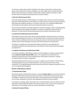 TDM Software Solutions, Paving the Way for Advanced Drug Monitoring ...