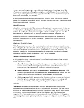 TDM Software Solutions, Paving the Way for Advanced Drug Monitoring ...