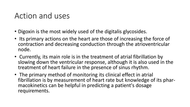 digoxin Therapeutic drug monitoring | PPTX | Heart and Cardiovascular ...