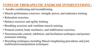 therapeutic exercise presentation.pptx | Physical Therapy | Wellness