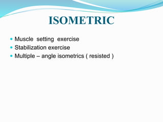 Therapeutic exercise - Physiotherapy | PPTX