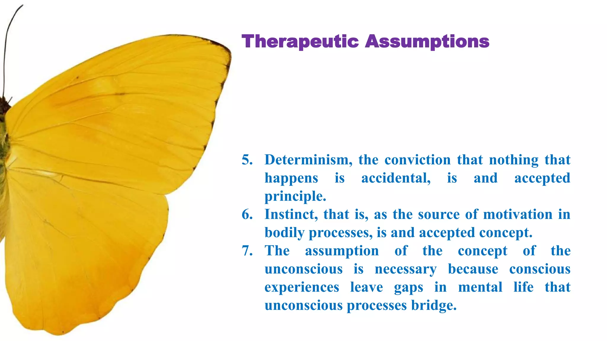 Therapeutic goals assumptions and steps of psychoanalytic therapy | PDF
