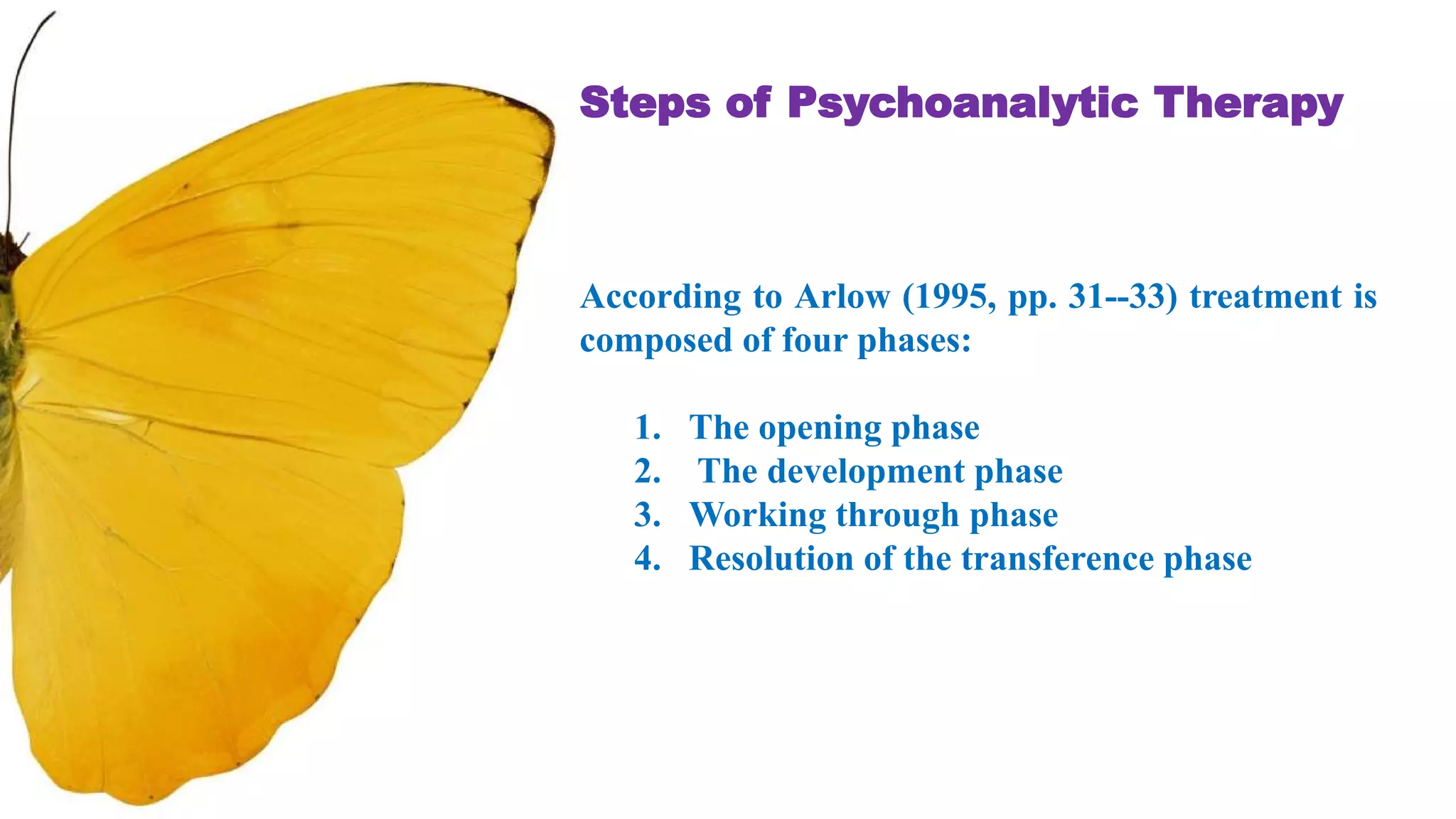 Therapeutic goals assumptions and steps of psychoanalytic therapy | PDF