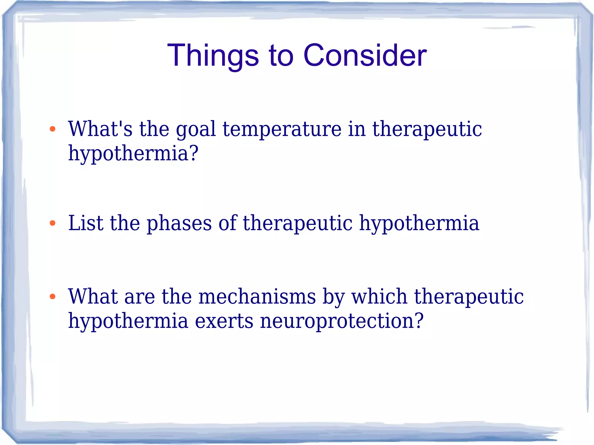 Therapeutic hypothermia | PDF