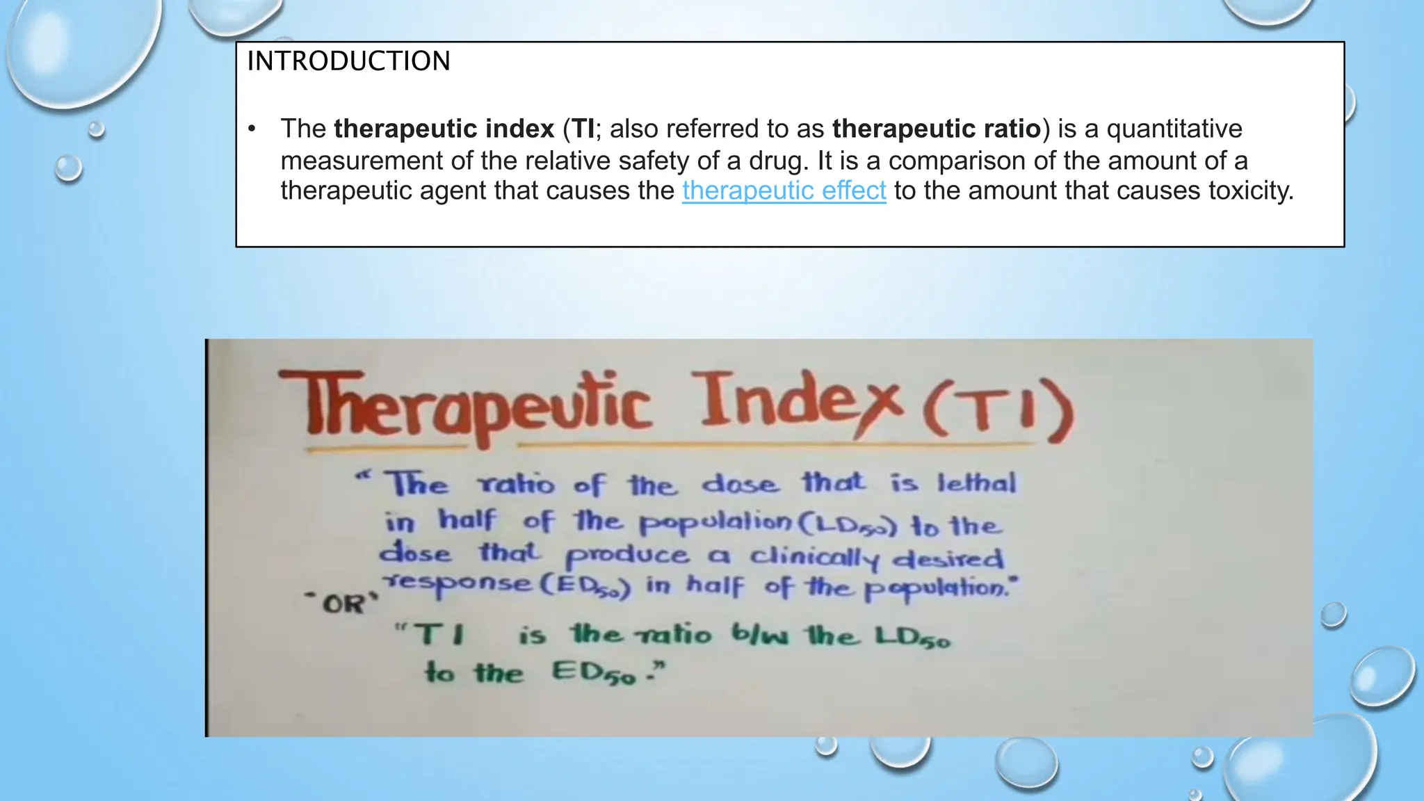 Therapeutic index and window & clinical significance | PPTX