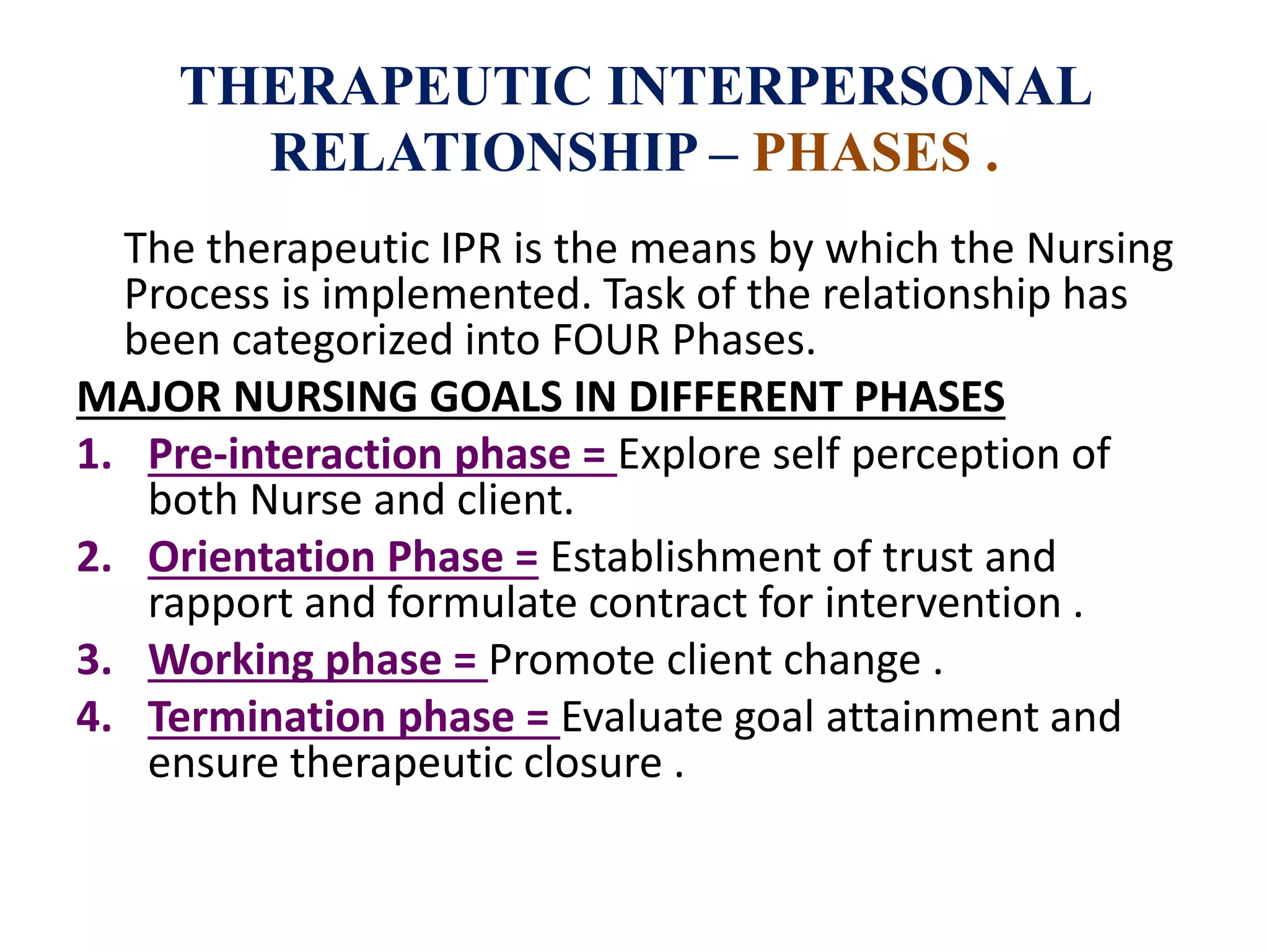 Therapeutic Communication and Nurse-Patient relationship - Manulal V S ...
