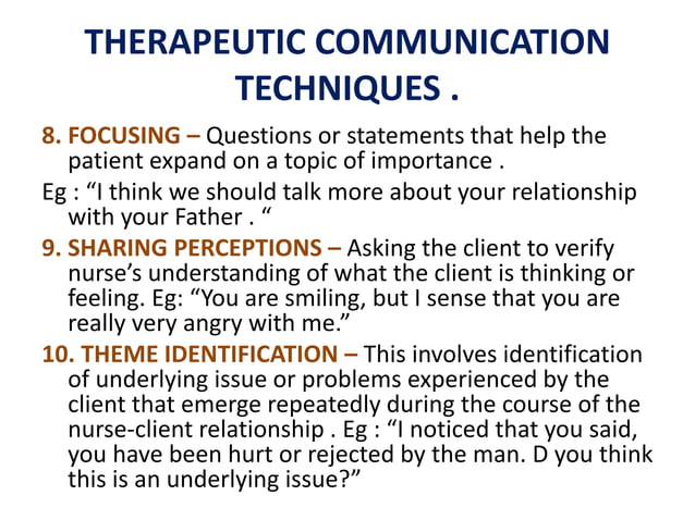 Therapeutic Communication and Nurse-Patient relationship - Manulal V S ...