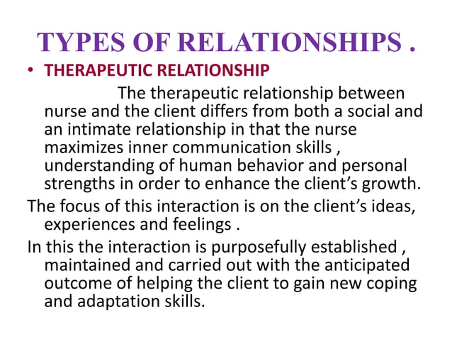 Therapeutic Communication and Nurse-Patient relationship - Manulal V S ...