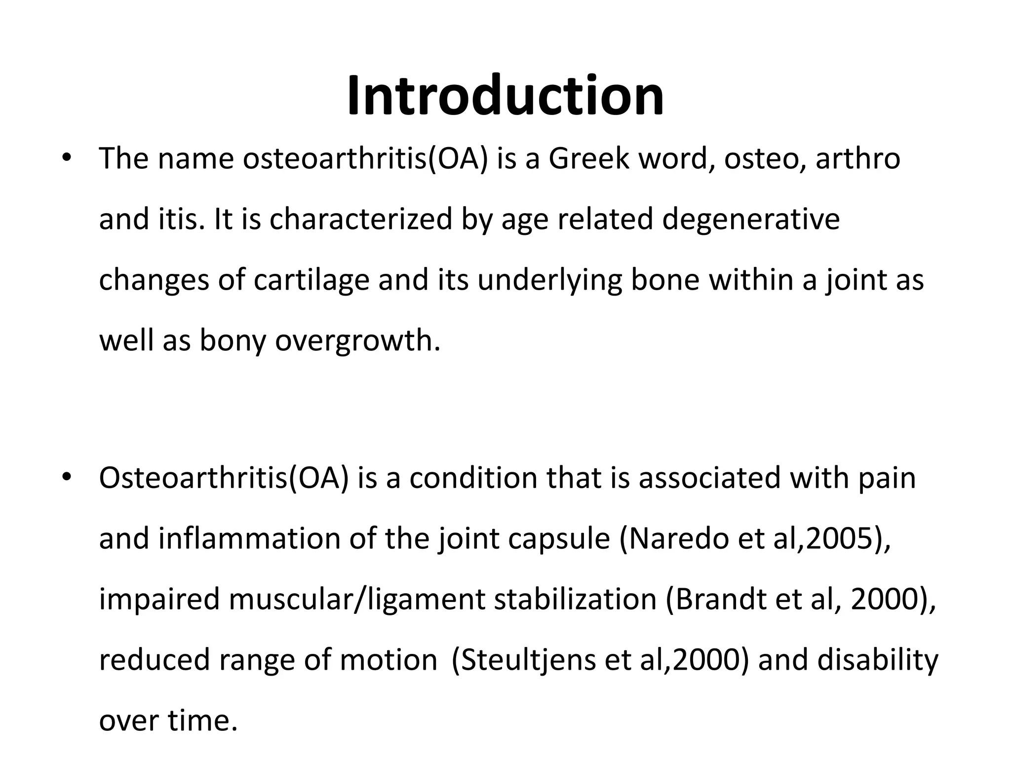 Therapeutic management of knee osteoarthritis; physiotherap case study ...