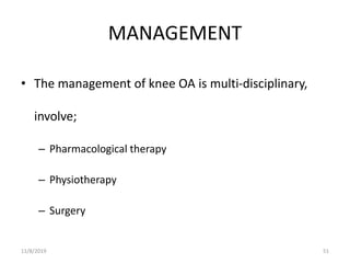 Therapeutic management of knee osteoarthritis; physiotherap case study ...