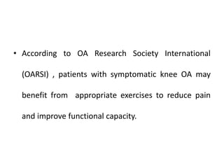 Therapeutic management of knee osteoarthritis; physiotherap case study ...