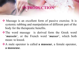 Therapeutic Massage presentation, Massage ppt, | PPTX